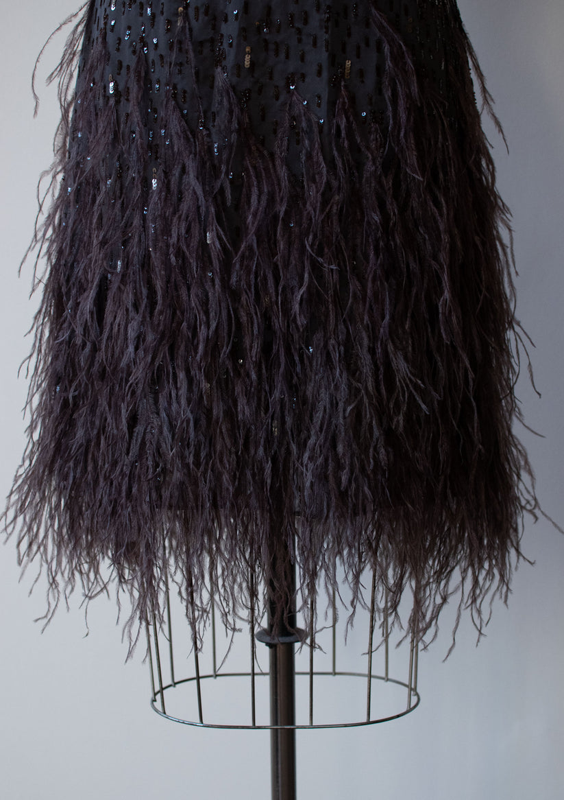 1990s Silk Feather Trim Skirt | Heidi Weisel – Female Hysteria Vintage